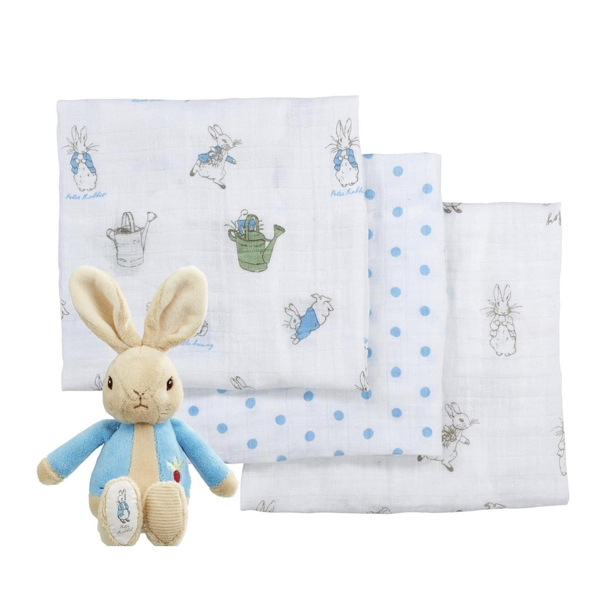 Rainbow Designs Peter Rabbit Soft Toy & Muslin Gift Set | Johnston ...