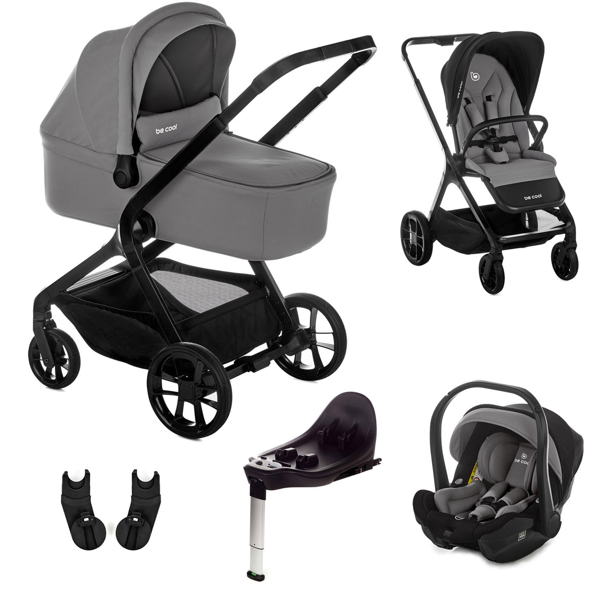 Be Cool Kombo Trio: Pushchair + Carrycot + i-Size Travel Carrier Car S ...